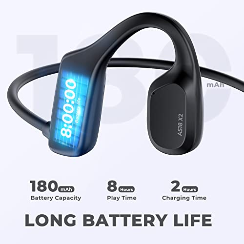 BEARTAIN Swimming Headphones, Bone Conduction Headphones IP68 Waterproof Wireless Bluetooth 5.3 Earphones Open Ear Sports Headset Built-in 16GB Memory with MP3 Player for Swimming,Running,Hiking