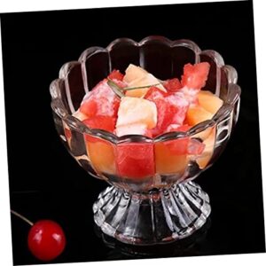 Cabilock 1 PC Disposable Salad Bowls Glass Trifle Bowl Disposable Ice Cream Cups Mini Dessert Cups Snack Dish Bowls Acrylic Trifle Pudding Sundae Cup Glass Cup Small Bowl Base