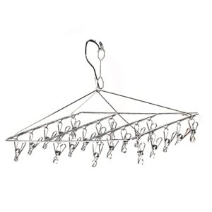 syrisora clothes drying hanger stainless steel multi clip laundry drip hanging rack for underwear socks hat (no loop square)