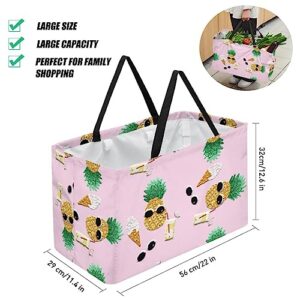 Cartoon Fruit Full Print Large Capacity Laundry Organizer Tote Bag - Reusable and Foldable Oxford Cloth Shopping Bags