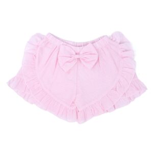 kaerm little girls summer shorts breathable cotton ruffle hear-shaped pull on boyshorts pants