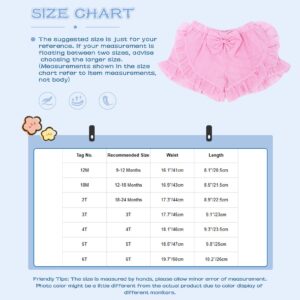 Kaerm Little Girls Summer Shorts Breathable Cotton Ruffle Hear-Shaped Pull On Boyshorts Pants