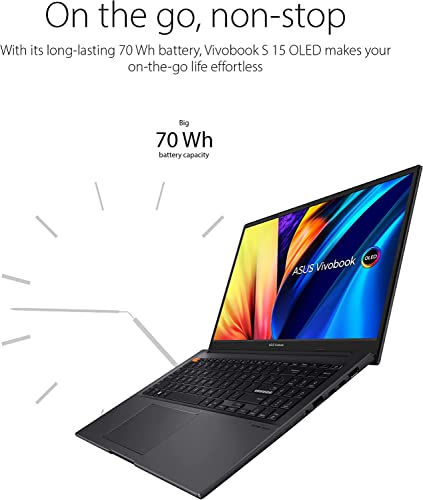 ASUS Vivobook S 15 Laptop 2023 New, 15.6" FHD Display, 12th Intel i7-12700H 14-Core, Iris Xe Graphics, 16GB DDR4 512GB SSD, Backlit KB, Thunderbolt 4, FP Reader, Wi-Fi 6E, Win11 Pro, COU 32GB USB