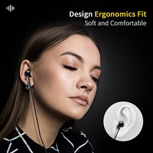 Earbuds Wired with Microphone 5 Pack, Noise Isolating in-Ear Headphones, Earphones with Powerful Heavy Bass Stereo, High Definition Compatible with Android, iPad, Laptops, MP3 Most 3.5mm Jack