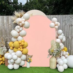 FUHSY Wedding Arch Backdrop Cover 2.1x5FT Round Top Wedding Arch Cover Party Arch Covers Stretchy Backdrop Fabric for Balloon Stand Chiara Backdrop Arch Fabric Cover for Birthday Reception Dusty Rose