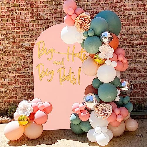 FUHSY Wedding Arch Backdrop Cover 2.1x5FT Round Top Wedding Arch Cover Party Arch Covers Stretchy Backdrop Fabric for Balloon Stand Chiara Backdrop Arch Fabric Cover for Birthday Reception Dusty Rose