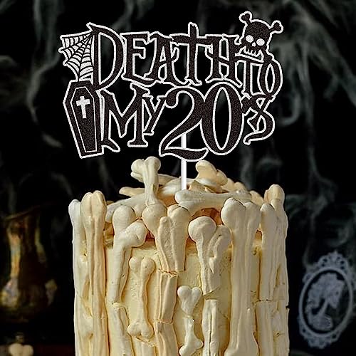 Death to My 20’s Happy Birthday Cake Topper Funny Funeral Rip Twenties Cheers to 30 Years Happy 30th Birthday Cake Decoration Death to My Youth 30th Birthday Party Supplies