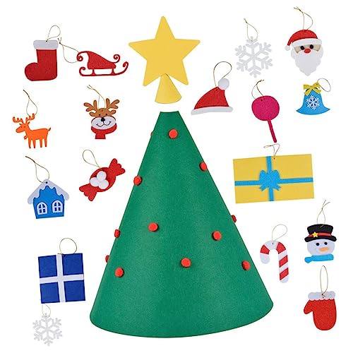 Toyvian 1 Set Christmas Toys Decorations for Home Christmas Ornaments Toddler Arts and Crafts Kids DIY Christmas Tree DIY Felt Christmas Ornaments Felt Wall Christmas Tree Non-Woven Toy 3D