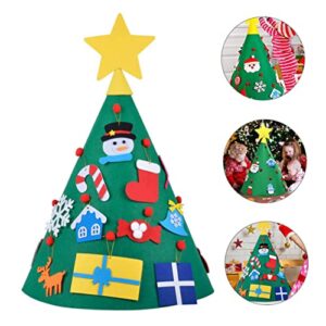 Toyvian 1 Set Christmas Toys Decorations for Home Christmas Ornaments Toddler Arts and Crafts Kids DIY Christmas Tree DIY Felt Christmas Ornaments Felt Wall Christmas Tree Non-Woven Toy 3D