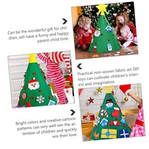 Toyvian 1 Set Christmas Toys Decorations for Home Christmas Ornaments Toddler Arts and Crafts Kids DIY Christmas Tree DIY Felt Christmas Ornaments Felt Wall Christmas Tree Non-Woven Toy 3D