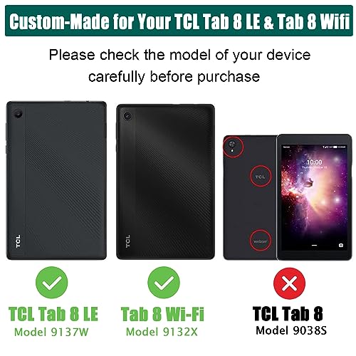 TCL Tab 8 LE Case for Kids(Model: 9137W, 2023 Released), Lainergie Lightweight Shockproof Kids Friendly Cover with Handle Kickstand for TCL Tab 8 LE Model: 9137W/ TCL Tab 8 WiFi Model: 9132X - Blue