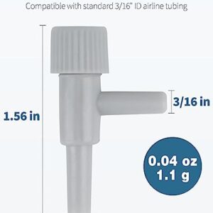 Pawfly Aquarium Air Control Valves Single Way Plastic Air Regulators for Aquarium Air Pump Fish Tank Air Flow Control Valves for 3/16" ID Airline Tubing Adjustable Hose Connectors, 20 Pack