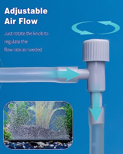 Pawfly Aquarium Air Control Valves Single Way Plastic Air Regulators for Aquarium Air Pump Fish Tank Air Flow Control Valves for 3/16" ID Airline Tubing Adjustable Hose Connectors, 20 Pack