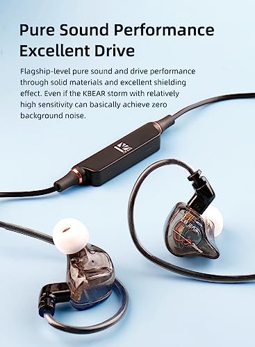 KBEAR BT5 Neckband Bluetooth Earphone IEM Cable with HD Mic,Type-C for Charging,IPX5 Waterproof,Wireless Replacement Cable for KZ ZST/ZSR/ED12/ES3/ES4/ZS10/AS06/AS10/ZSTX/EDX/CCA C10 Earbuds(B Pin)