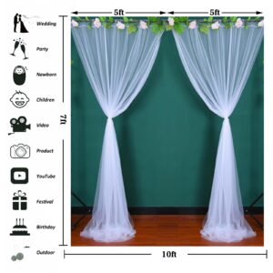 BEIJIALY White Backdrop Curtains, Wedding Arch Draping Fabric Chiffon Curtain, Photography Backdrop Drapes, Pink Champagne Sheer Backdrop Curtain Drapes for Party Decoration(Champagne 5 * 7ft)