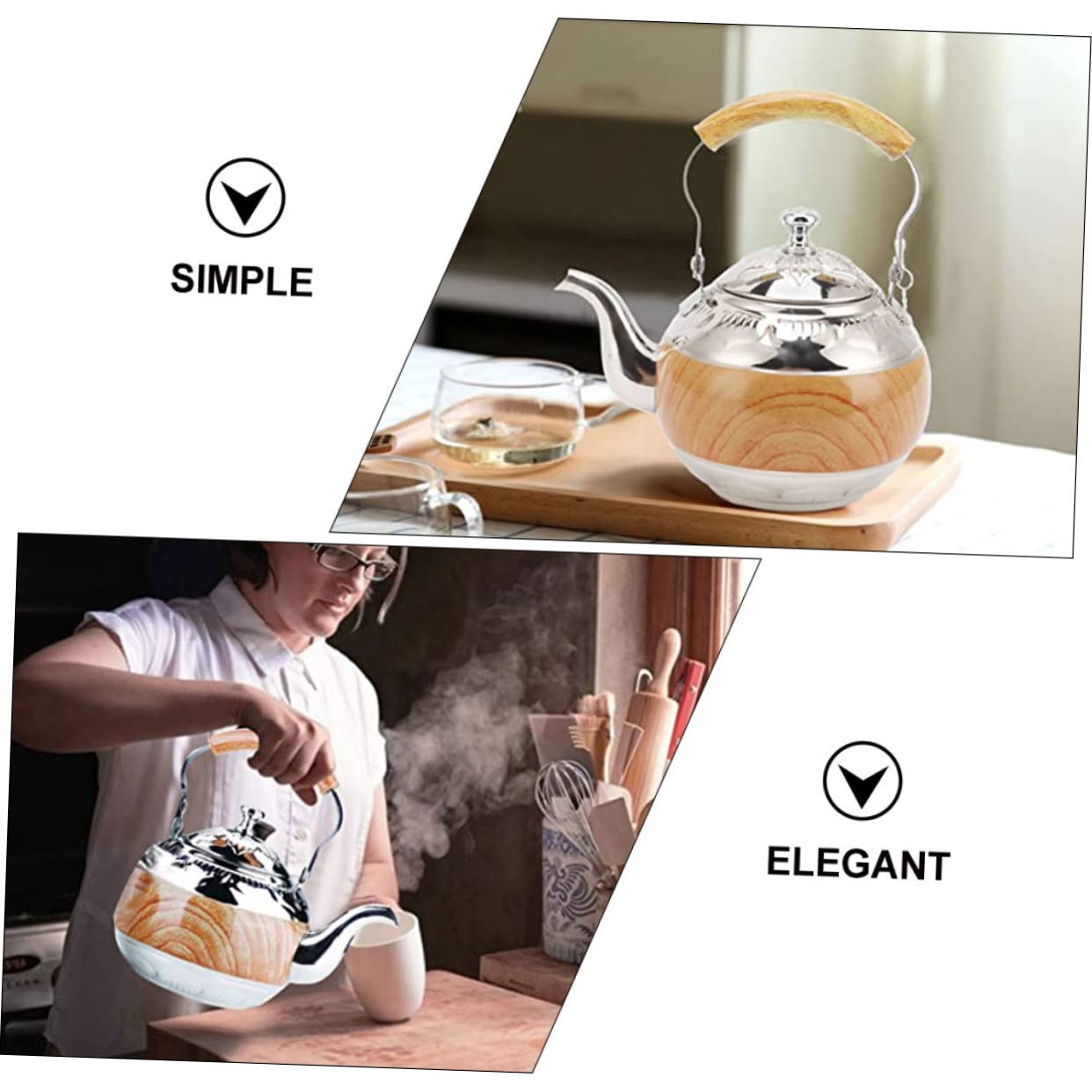 Yardwe stainless steel teapot pour over coffee kettle water boiling pot stovetop tea kettle water boiling kettle boiling water kettle stainless steel water kettle honk office with handle