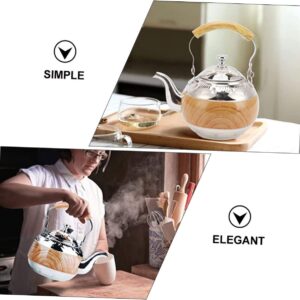 Yardwe stainless steel teapot pour over coffee kettle water boiling pot stovetop tea kettle water boiling kettle boiling water kettle stainless steel water kettle honk office with handle