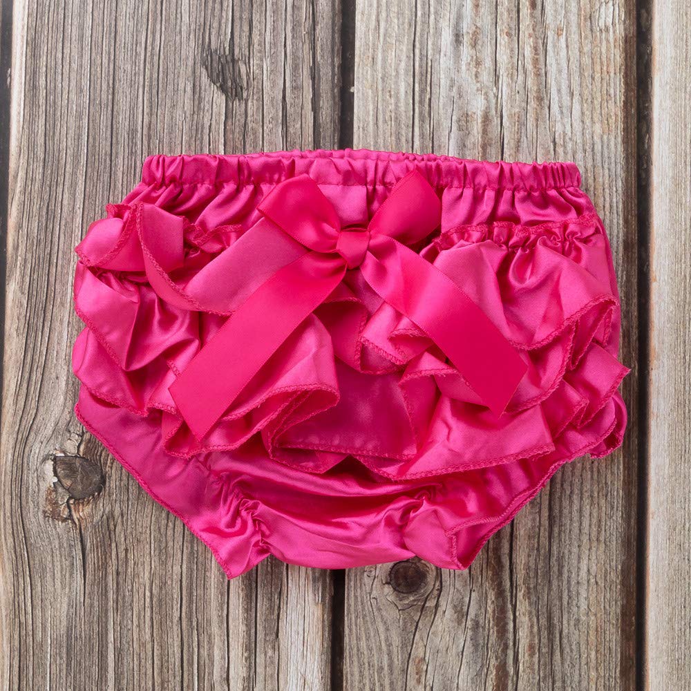 OIEU Infant Girls Bow Shorts Newborn Summer Bowknot Ruffle Solid Colour Bottoms Pants Cute Clothes