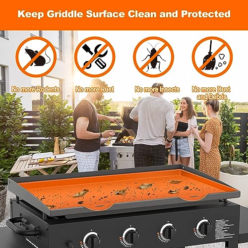 36” Blackstone Griddle Cover Silicone Griddle Mat for 36 Inch Blackstone Griddle, Heavy-Duty Food Grade Silicone Mat to Protect from Pollen, Debris and Rust, All-Season Protective Griddle Cover