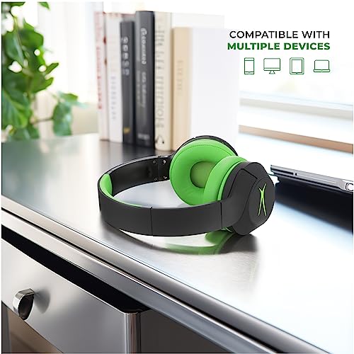 Altec Lansing Kid Safe Noise Cancelling Wireless Headphones 15H Battery, 85dB Volume Limit, Foldable Design Powerful Sound, Active Noise Cancellation Perfect for Kids Ages 7+ (Blackout Green)