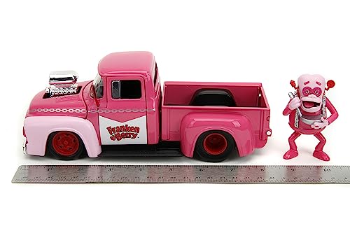 Franken Berry 1:24 1956 Ford F-100 Die-Cast Car & 2.75" Franken Berry Figure, Toys for Kids and Adults,Pink