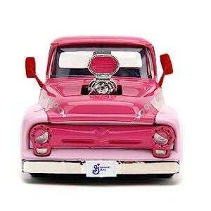 Franken Berry 1:24 1956 Ford F-100 Die-Cast Car & 2.75" Franken Berry Figure, Toys for Kids and Adults,Pink