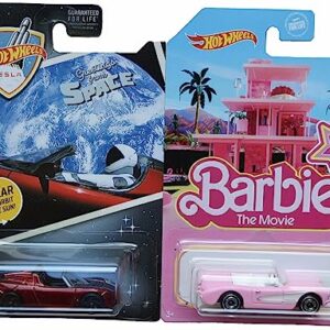 Hot Wheels 1956 Corvett, Barbie The Movie and '08 Tesla Roadster