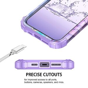 Hekodonk Magnetic for iPhone 14 Pro Max Case,[2Pcs Tempered Glass Screen Protector+2Pcs Camera Lens Protector],Heavy Duty Shockproof Plastic+Silicone 3 in 1 Case for iPhone 14 Pro Max Purple