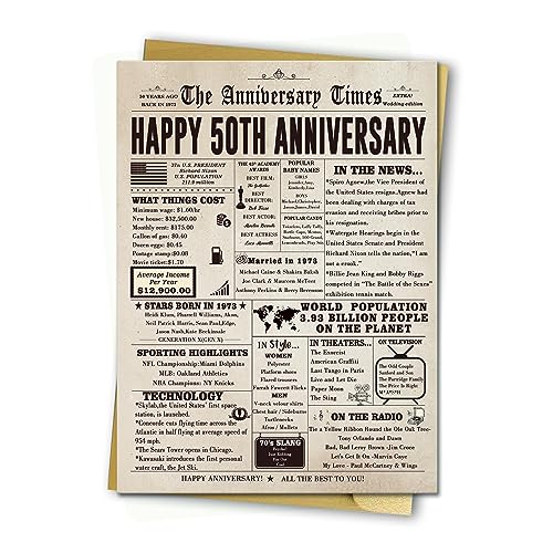 VvOoOvV Funny 50th Anniversary Decorations for Men Women, Happy 50th Anniversary Cards Gifts for Mom Dad, Large 50th Wedding Anniversary Card for Him Her