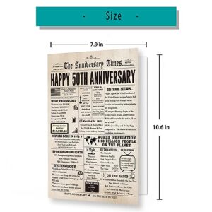 VvOoOvV Funny 50th Anniversary Decorations for Men Women, Happy 50th Anniversary Cards Gifts for Mom Dad, Large 50th Wedding Anniversary Card for Him Her