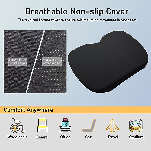 Found Notice 3D Gel Seat Cushion，Cooling & Soft & Breathable，for Office Chairs, Car Seat Cushion for Long Sitting, Wheelchair Pads for Tailbone Pressure Relief Butt & Back Pain, Purple/Black