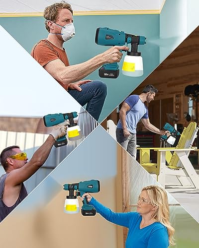 Cordless Paint Sprayer for Makita 18v LXT Battery,HVLP Paint Sprayer Gun for Cabinets Cars Walls Furniture House Painting (Tool Only)