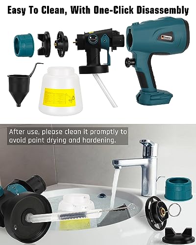 Cordless Paint Sprayer for Makita 18v LXT Battery,HVLP Paint Sprayer Gun for Cabinets Cars Walls Furniture House Painting (Tool Only)