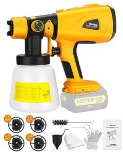 cordless paint sprayer for dewalt 20v 60v battery,hvlp paint sprayer gun for cabinets cars walls furniture house painting (tool only)