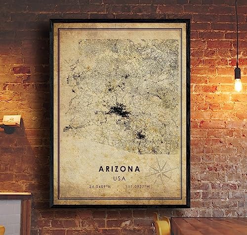 Arizona Map Print Arizona Map USA Map Art Arizona City Road Map Poster Vintage Gift Map