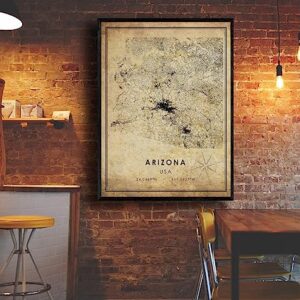 Arizona Map Print Arizona Map USA Map Art Arizona City Road Map Poster Vintage Gift Map