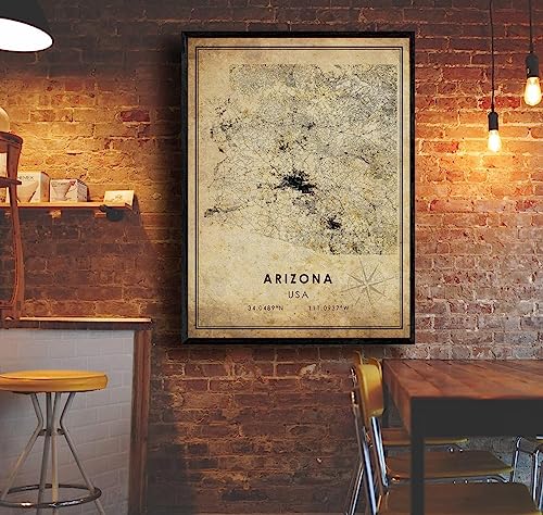 Arizona Map Print Arizona Map USA Map Art Arizona City Road Map Poster Vintage Gift Map