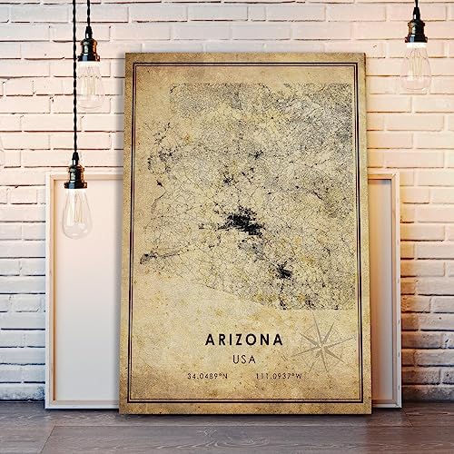 Arizona Map Print Arizona Map USA Map Art Arizona City Road Map Poster Vintage Gift Map