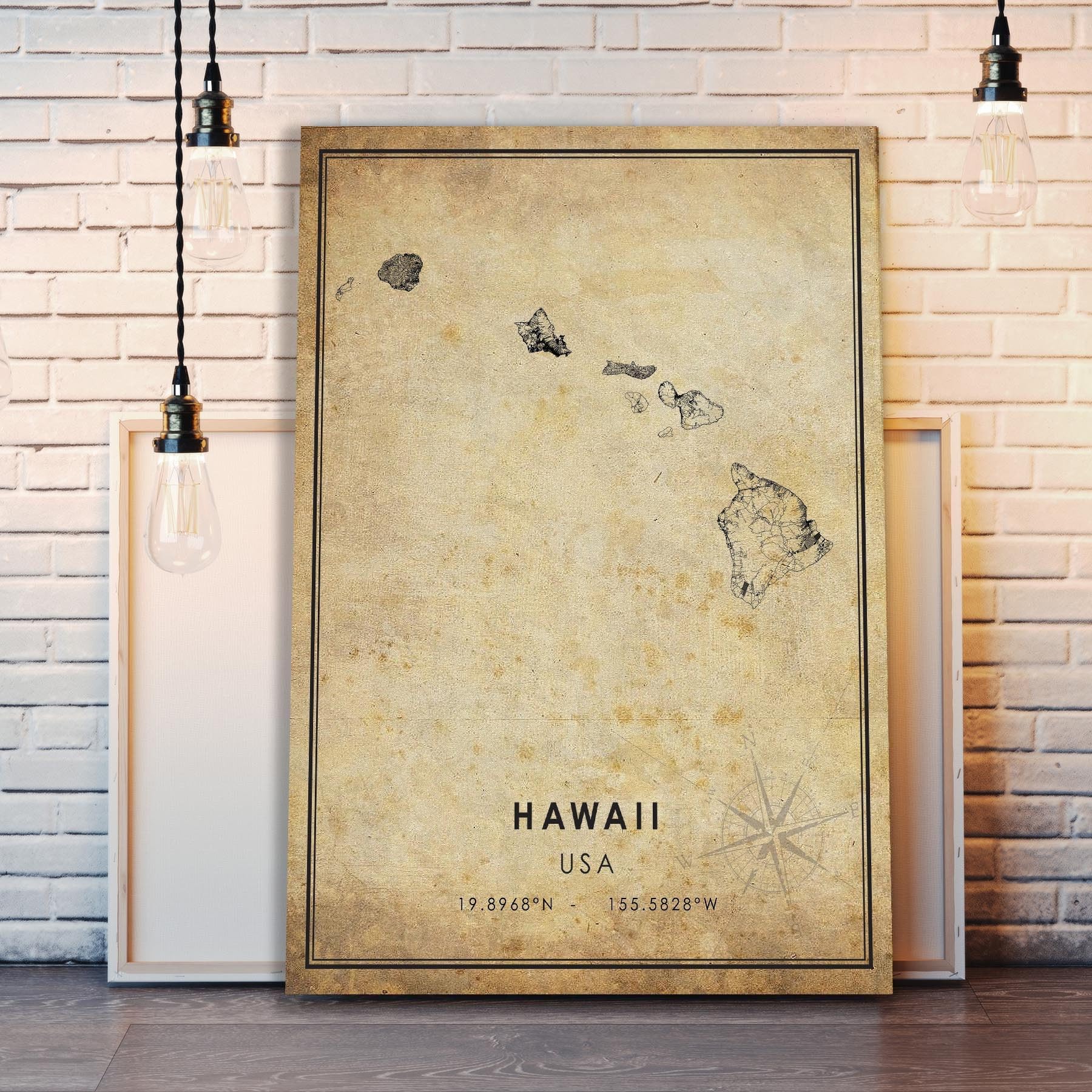 Hawaii Map Print Hawaii Map USA Map Art Hawaii City Road Map Poster Vintage Gift Map