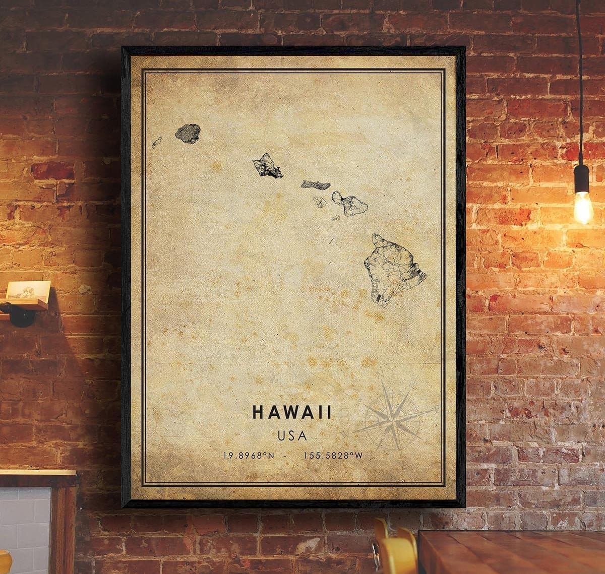 Hawaii Map Print Hawaii Map USA Map Art Hawaii City Road Map Poster Vintage Gift Map