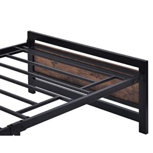 Lifeand Twin Size Platform Bed,Metal and Wood Bed Frame with Headboard and Footboard,No Box Spring Needed, Easy to Assemble(Black)