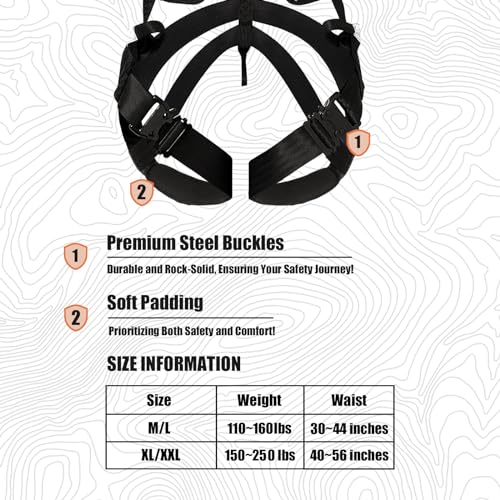 QOGIR Tree Stand Harness, Lightweight Hunter Safety Harness for Tree-Stand Hunting, Adjustable Tree Stand Safety Harness, Durable Hunting Harness, Comfortable Safe All-Season Great Mobility