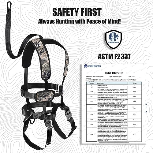 QOGIR Tree Stand Harness, Lightweight Hunter Safety Harness for Tree-Stand Hunting, Adjustable Tree Stand Safety Harness, Durable Hunting Harness, Comfortable Safe All-Season Great Mobility