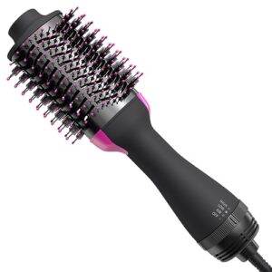 hair dryer brush blow dryer: hot air brush one-step hairdryer and styler volumizer for drying volumizing smoothing women hair oval barrel - heated hair brush dryer