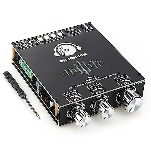 160W+160W Amplifier Board with Treble and Bass Control, DC 12-36V, BT and AUX Inputs, 2.0 Channel Stereo AMP Board for DIY Wireless Speakers, Password Free (T160HS)