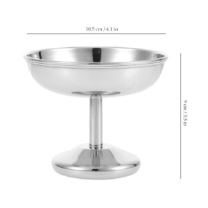 Housoutil Dessert Cup Reusable Footed Dessert Bowl Stainless Steel Ice Cream Cup Trifle Dish for Dessert Ice Cream Trifle Parfait Sundae Nuts Yogurt Smoothie Pudding Cocktail Drinks