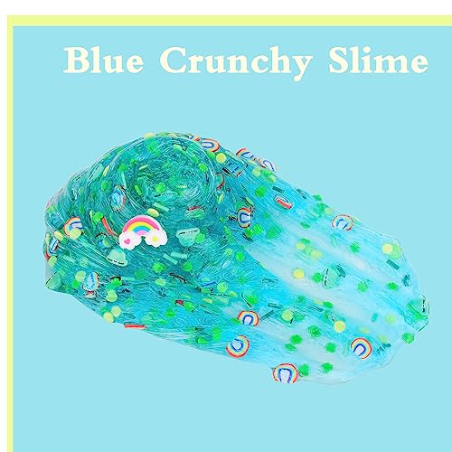 Slime Kit - 4 Pack Jelly Cube Clear Crunchy Slime,with Cherry,Lemon,Mermaid,Rainbow Slimes Charms,Preppy and Aesthetic Stuff,Cute Stress Toys and Cool Birthday Gifts for Girls and Boys