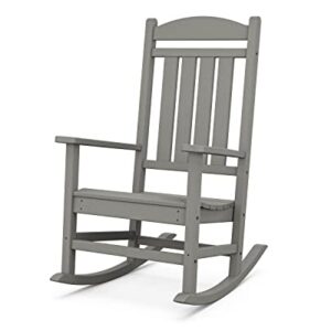 POLYWOOD GNS60GY Vineyard 60" Swing, Slate Grey & R100GY Presidential Outdoor Rocking Chair, Slate Grey