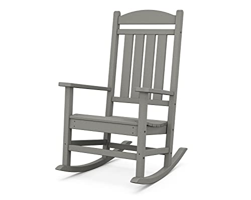 POLYWOOD GNS60GY Vineyard 60" Swing, Slate Grey & R100GY Presidential Outdoor Rocking Chair, Slate Grey