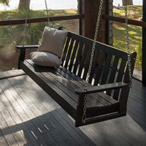 POLYWOOD GNS60GY Vineyard 60" Swing, Slate Grey & R100GY Presidential Outdoor Rocking Chair, Slate Grey